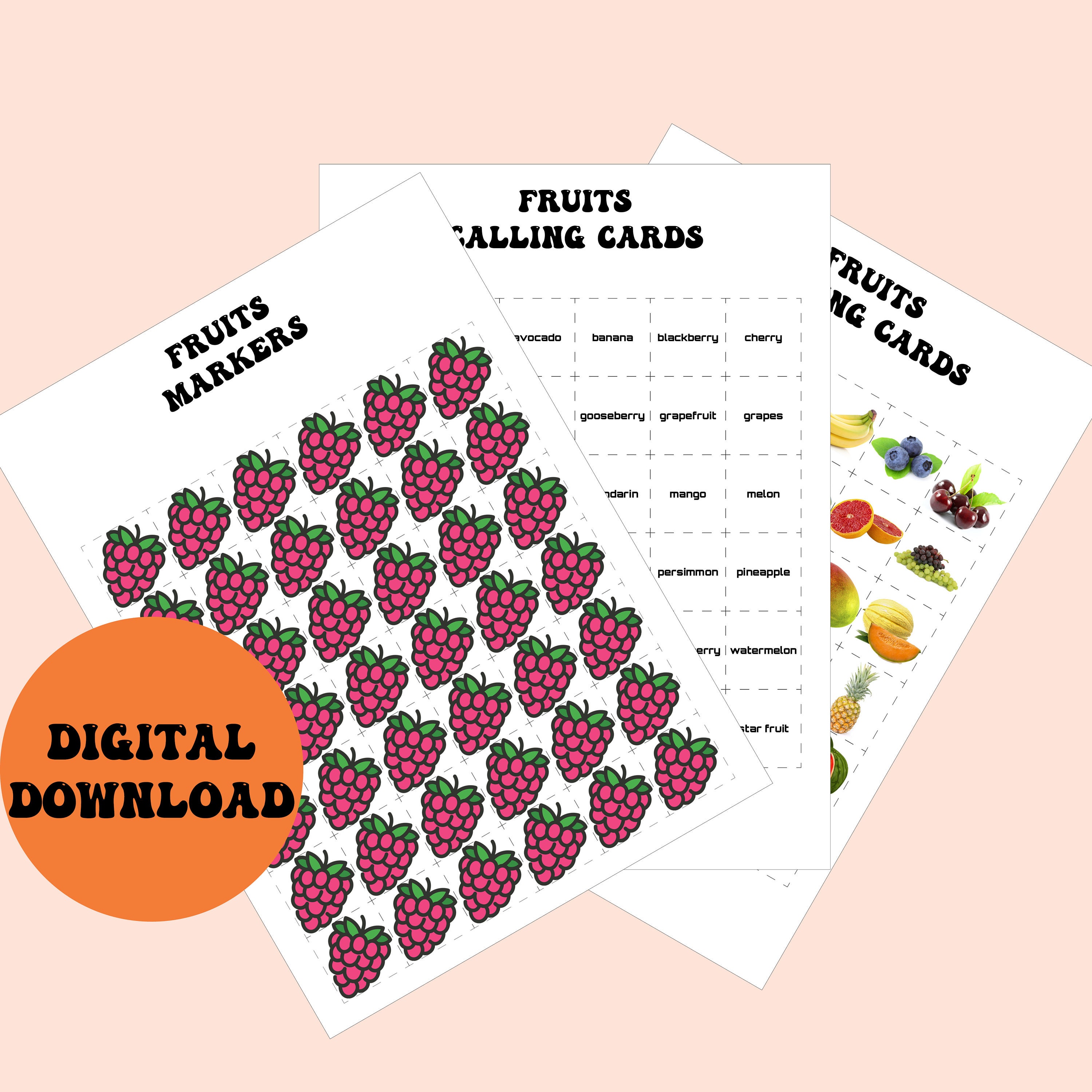 Fruit BINGO, Printable English Activity, Activity for Kids, Games ...