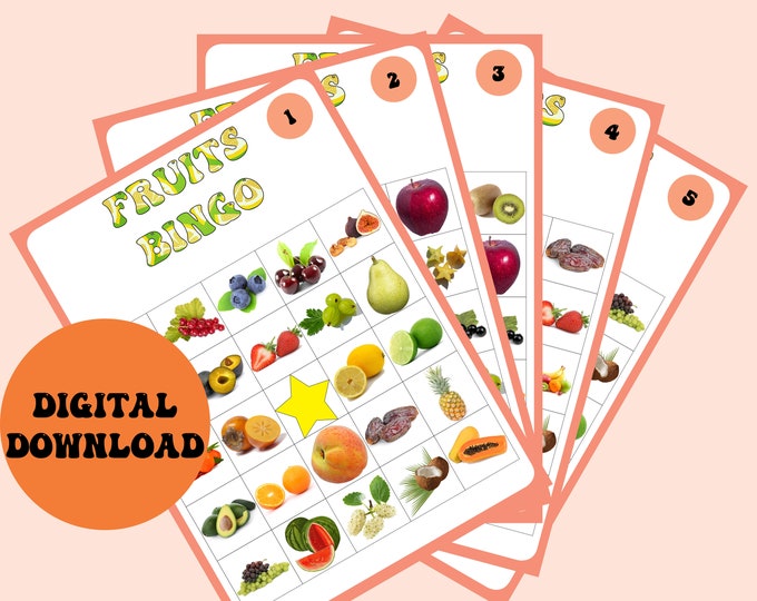 Printable Fruit Bingo Game | Fun & Educational Kids Activity | Digital ...