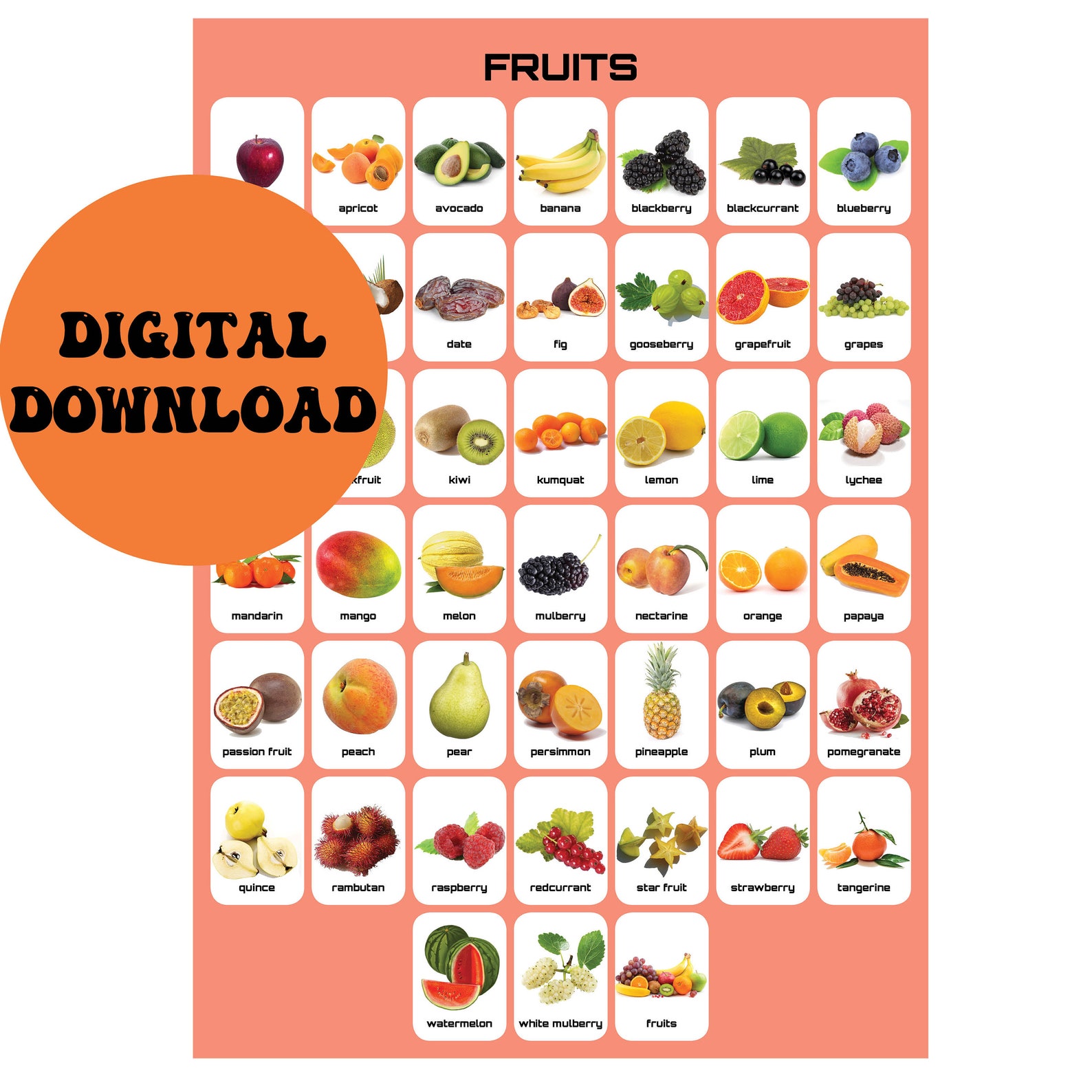 Flashcards,english, English Flash Cards, Cards, Fruit, Poster Fruits ...
