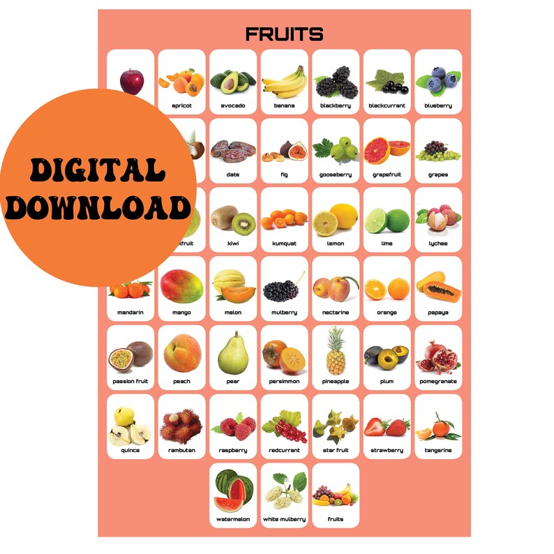 Flashcards,english, English Flash Cards, Cards, Fruit, Poster Fruits ...