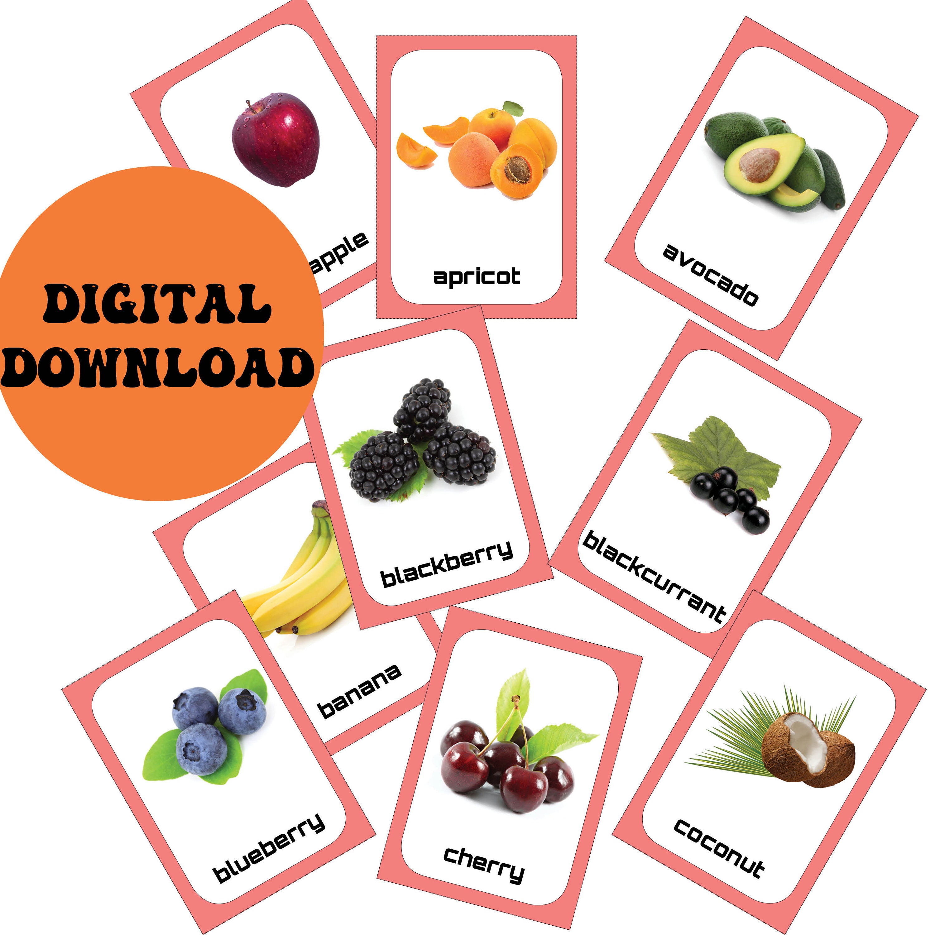 Flashcards,english, English Flash Cards, Cards, Fruit, Poster Fruits ...