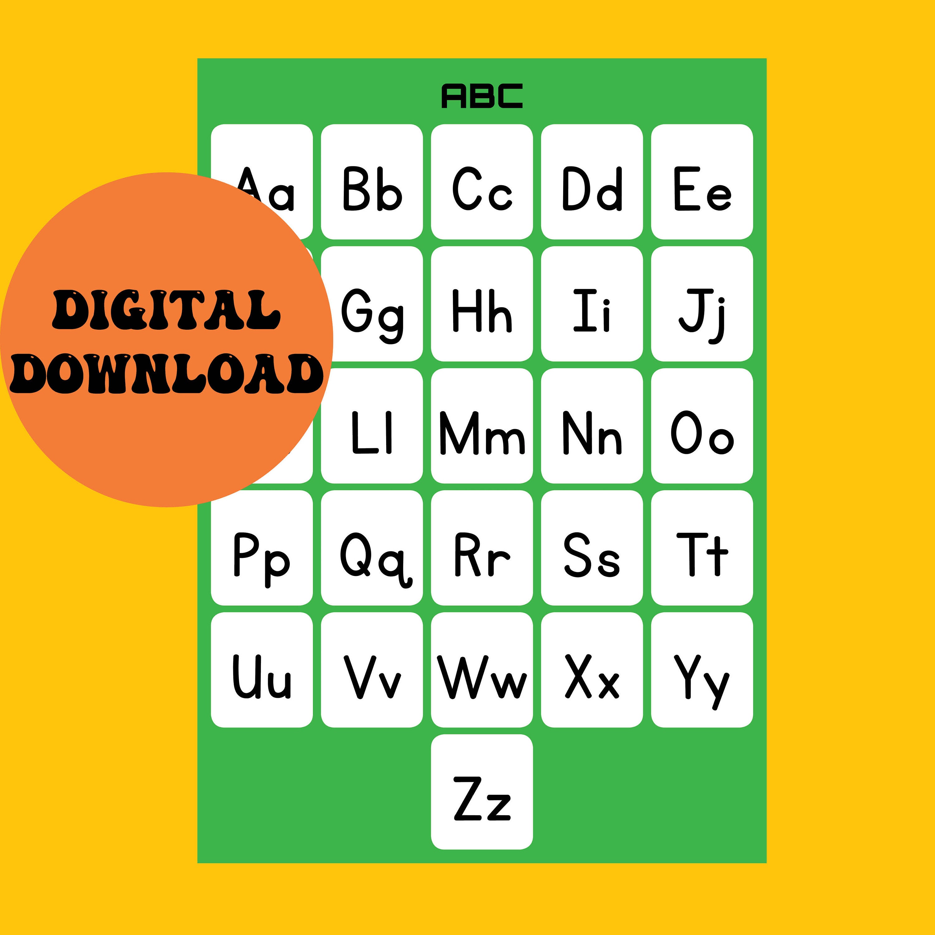 Flashcards, Alphabet, Pictures, Poster, English, Education, School - Etsy