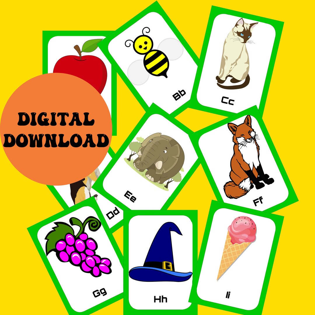 Flashcards, Alphabet, Pictures, Poster, English, Education, School - Etsy