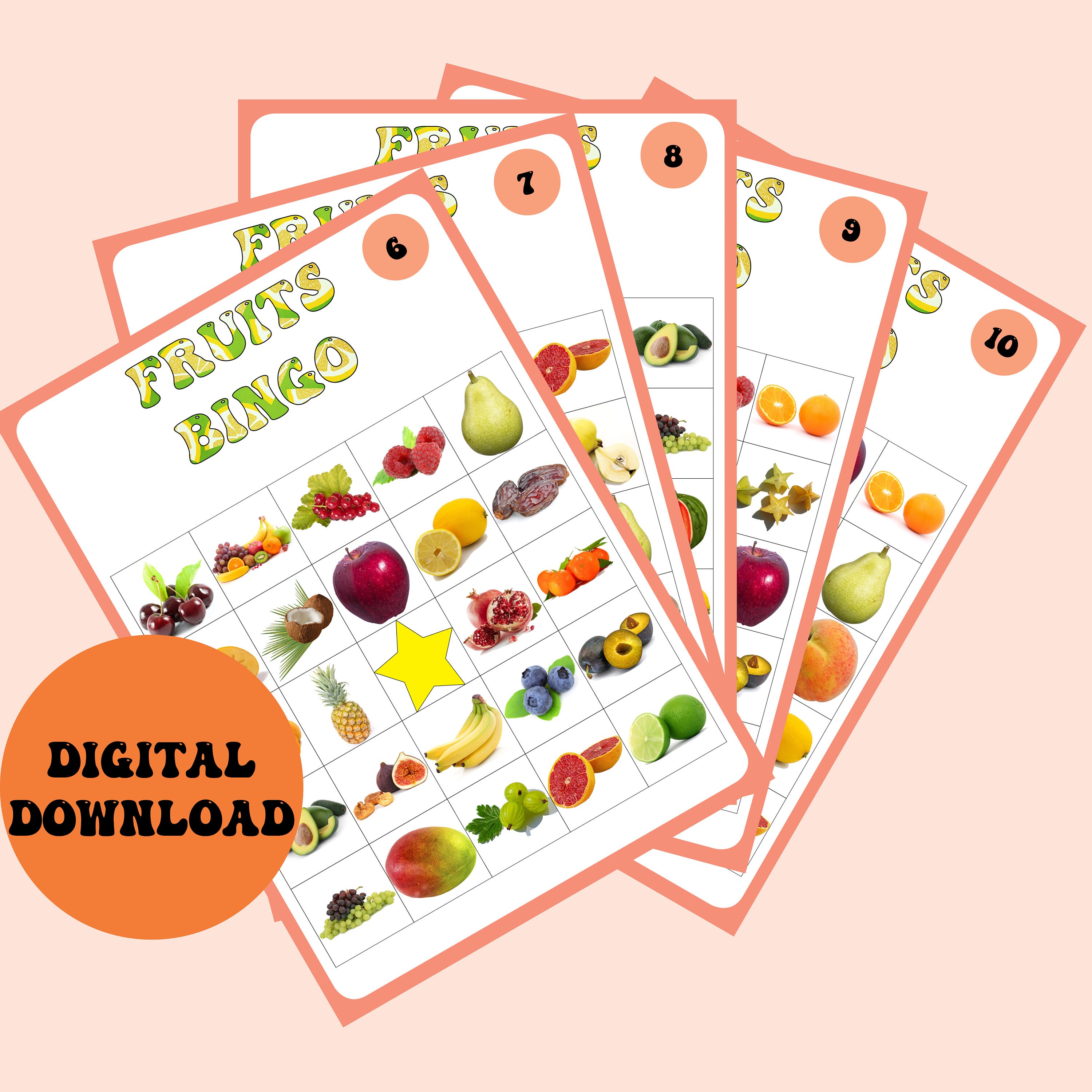 Fruit BINGO, Printable English Activity, Activity for Kids, Games ...