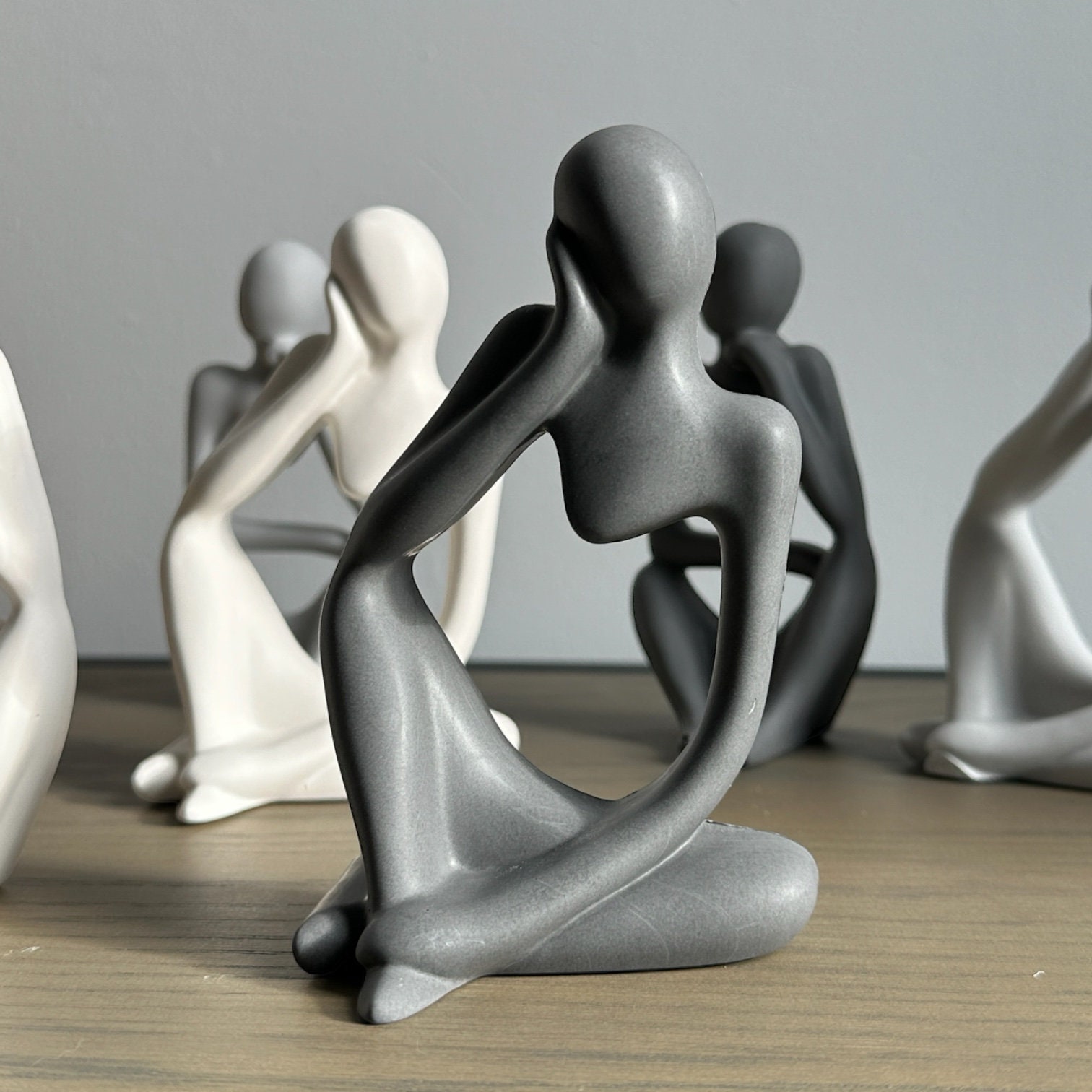 Jesmonite Abstract Thinker Statue | Handmade Minimalist Decor - Etsy