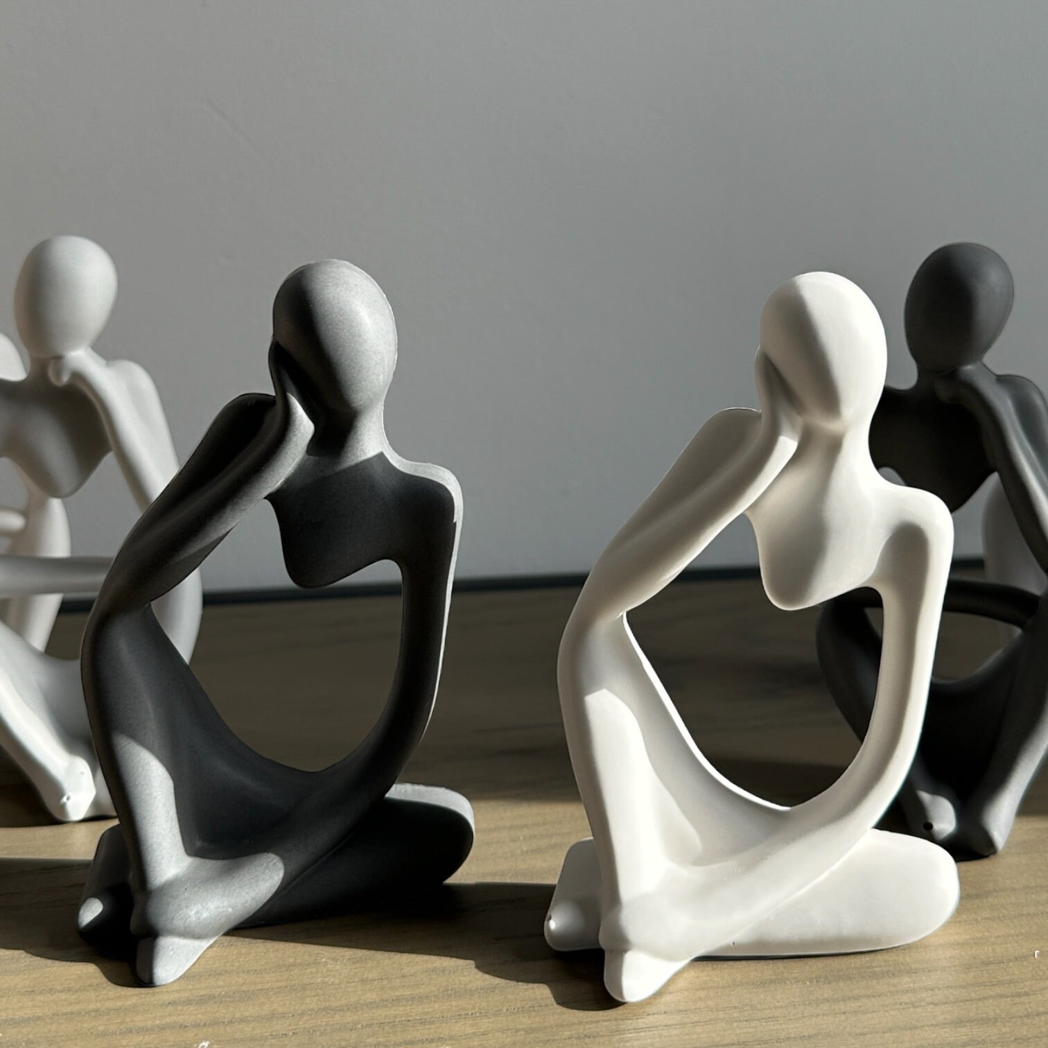 Abstract Thinker Figure Statue | Minimalist Handmade Home Decor ...