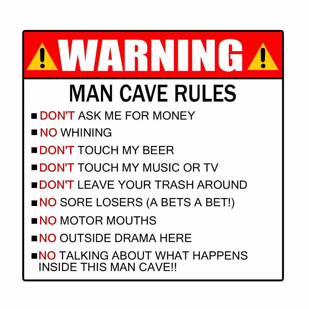 Funny Warning Man Cave Sticker Decal for Car Truck Bumper Window ...