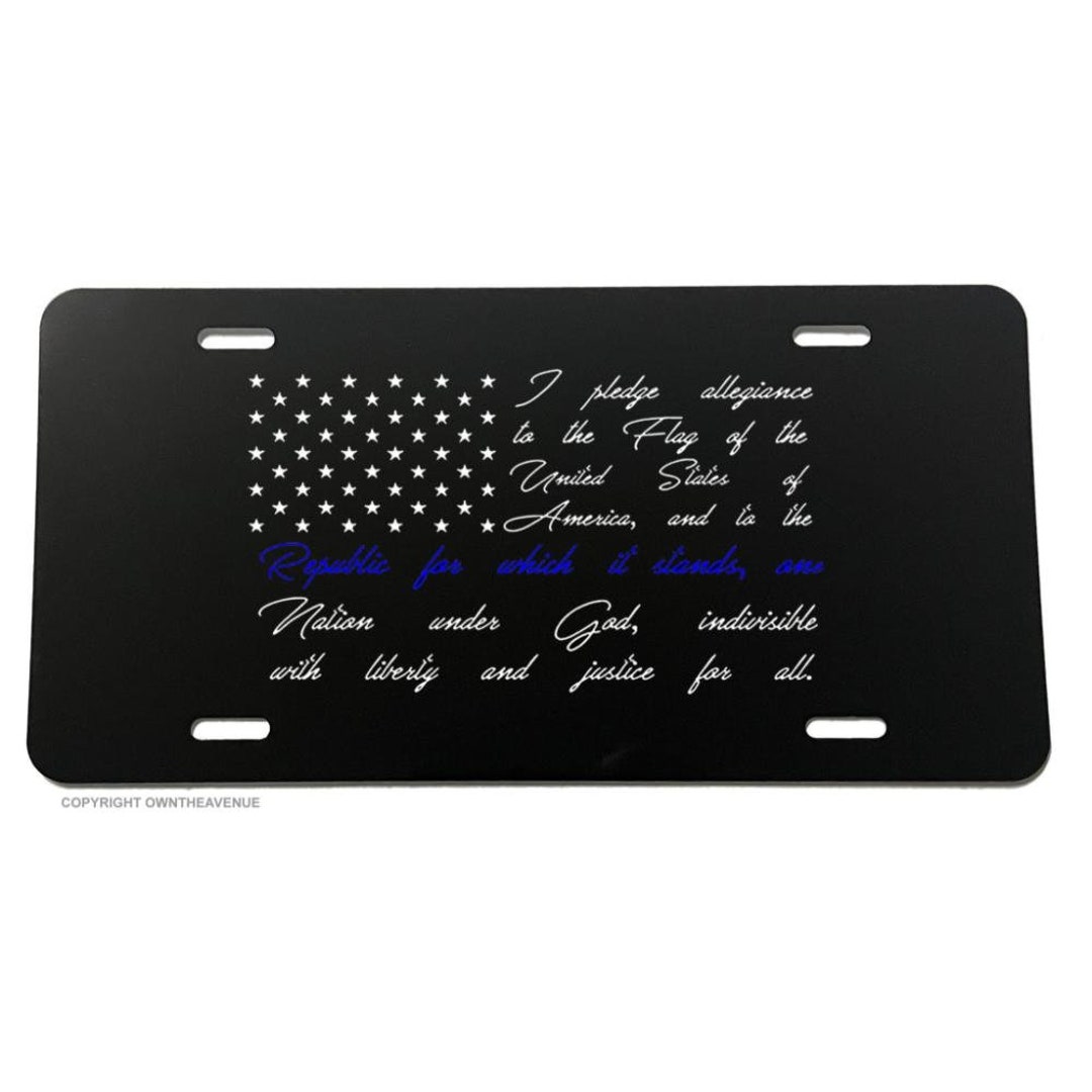 American Flag Pledge of Allegiance Support Police License Plate Cover ...