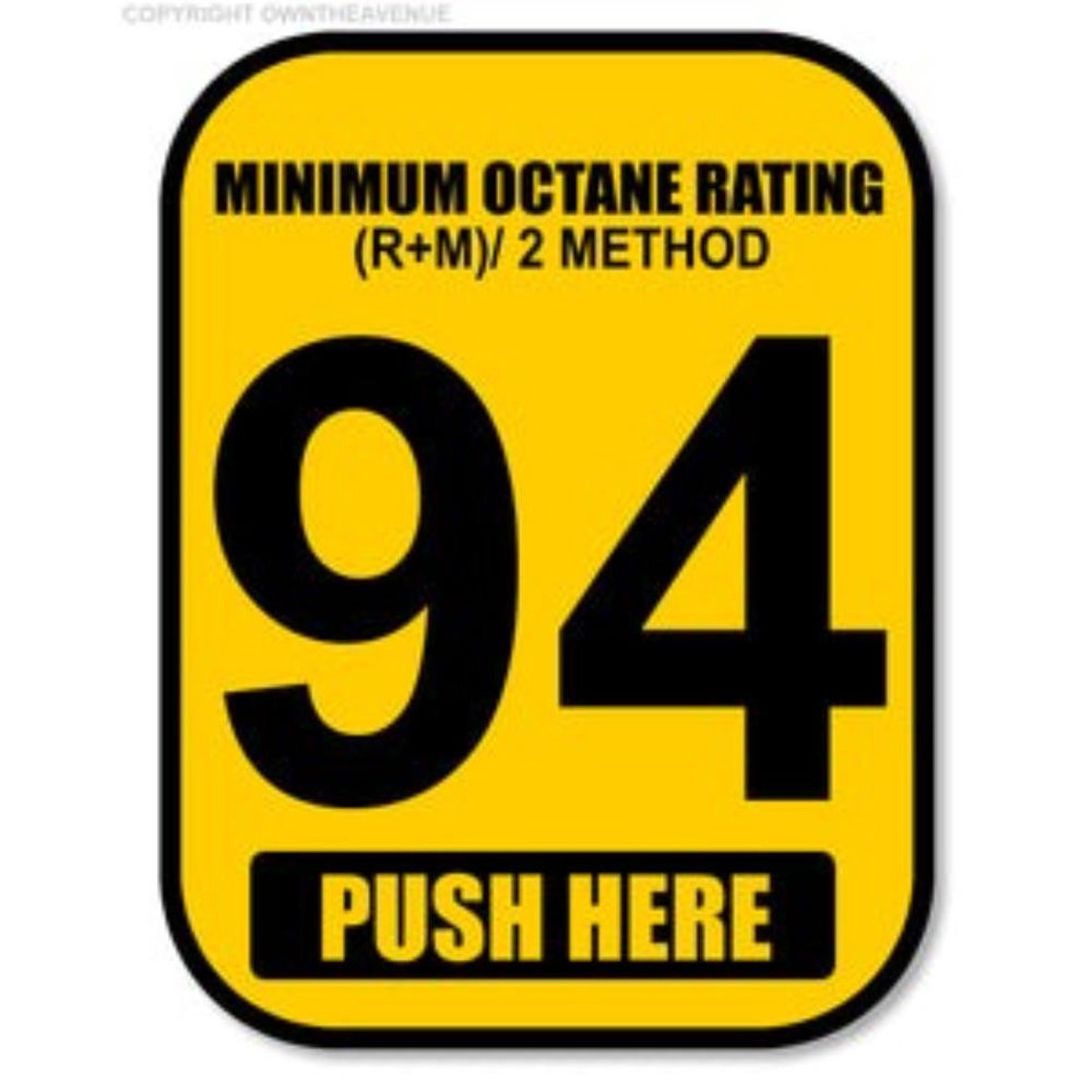 94 Octane Gas Pump Button Label Vinyl Sticker Gasoline Petrol Decal 2x2 ...