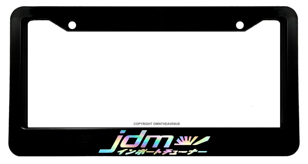 JDM Kanji Japanese Drifting Racing Hologram Oil Slick V01 License Plate ...