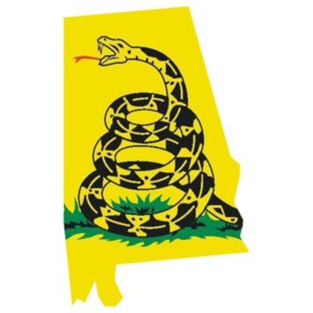 Alabama Al State Outline Gadsden Flag Vinyl Sticker Decal 4 Inches Long ...