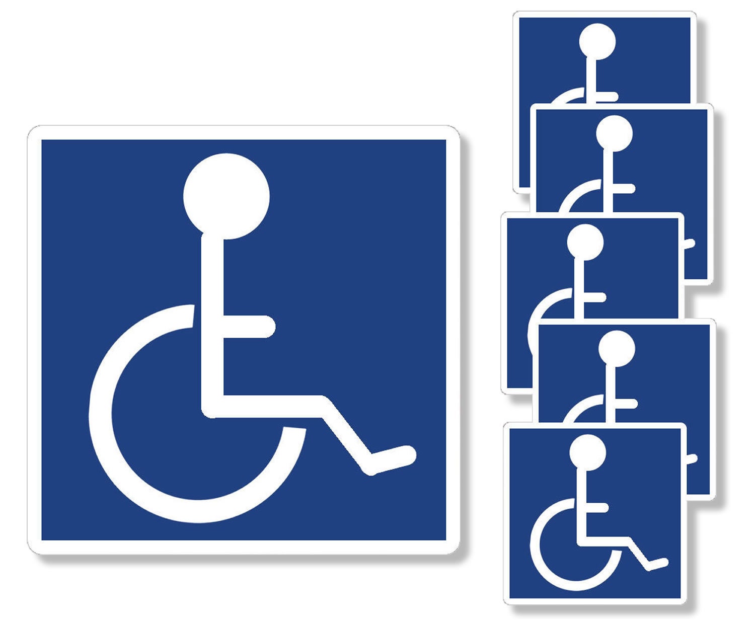 5 Pack Handicap Symbol Sticker Decal Disabled Sign Wheelchair 4 Each ...