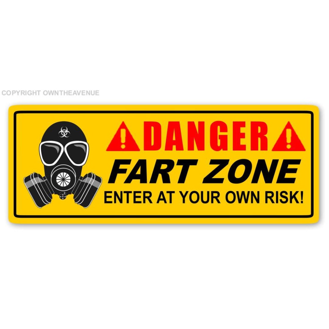 Danger Fart Zone Sticker for Funny Warning Caution Joke Prank Car Truck ...
