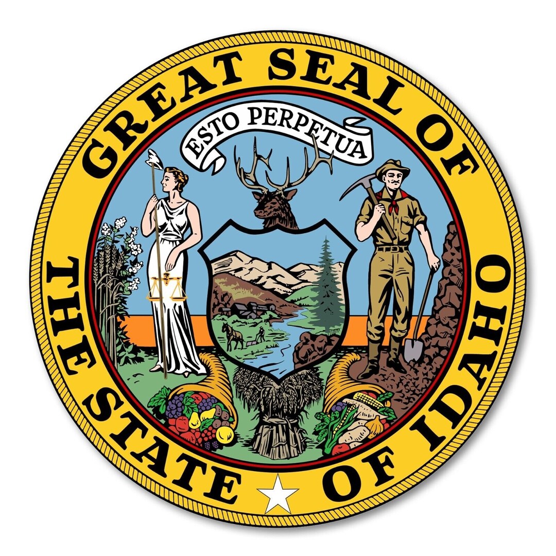 Seal of Idaho ID State Flag Sticker for Car Truck Window Bumper Laptop ...
