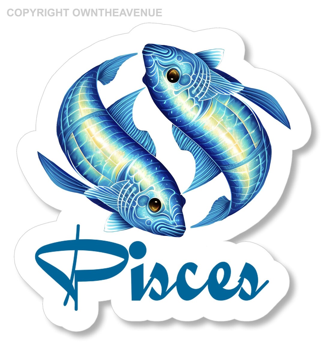 Pisces Zodiac Sign Logo Sticker for Car Astrological Astrology Vinyl ...