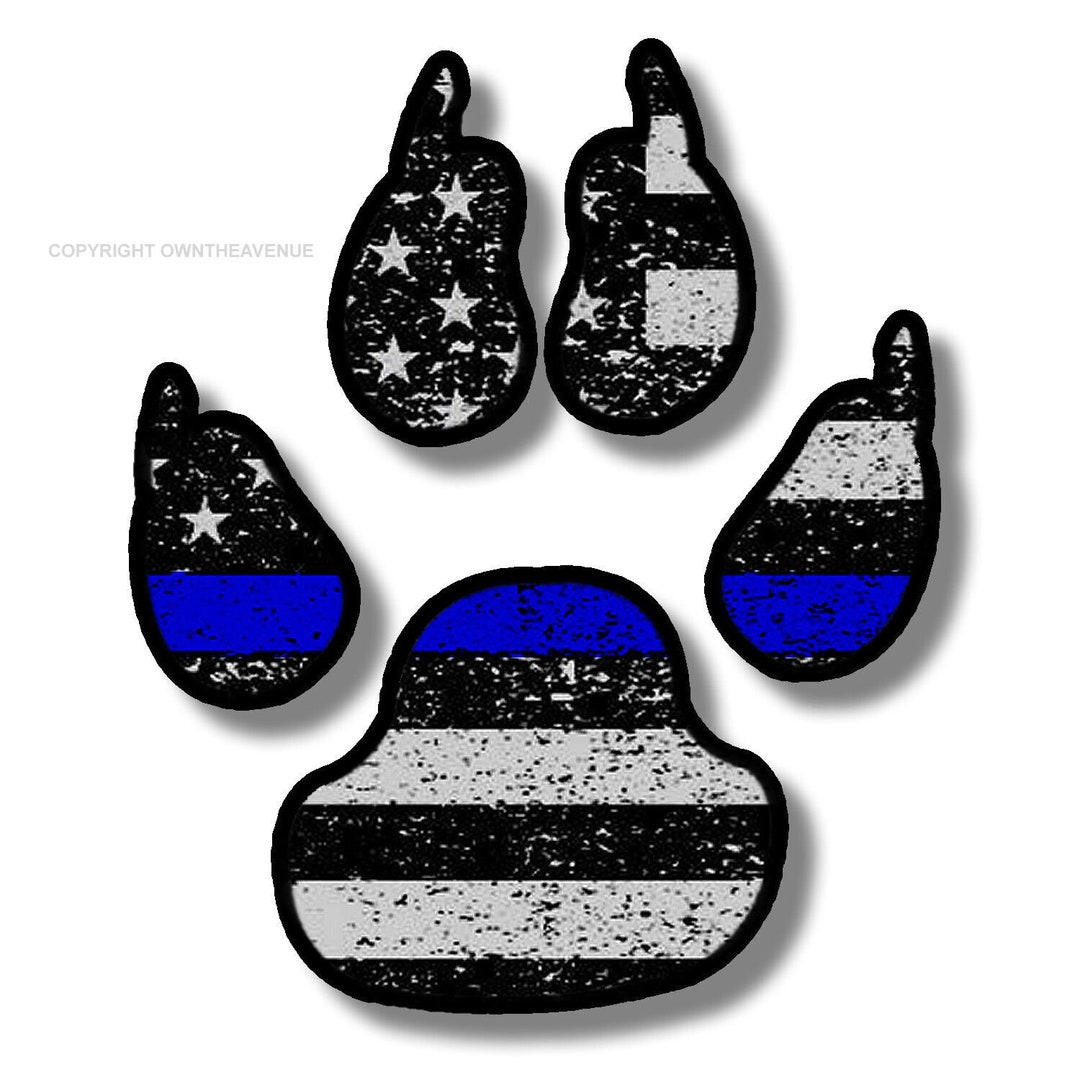 Police K9 Paw Thin Blue Line Flag Sticker Car Truck Vinyl - Etsy