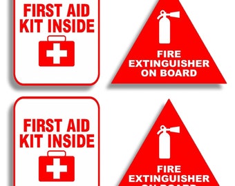 Fire Extinguisher on Board Safety Stickers Decal Rescue Emergency Boat ...