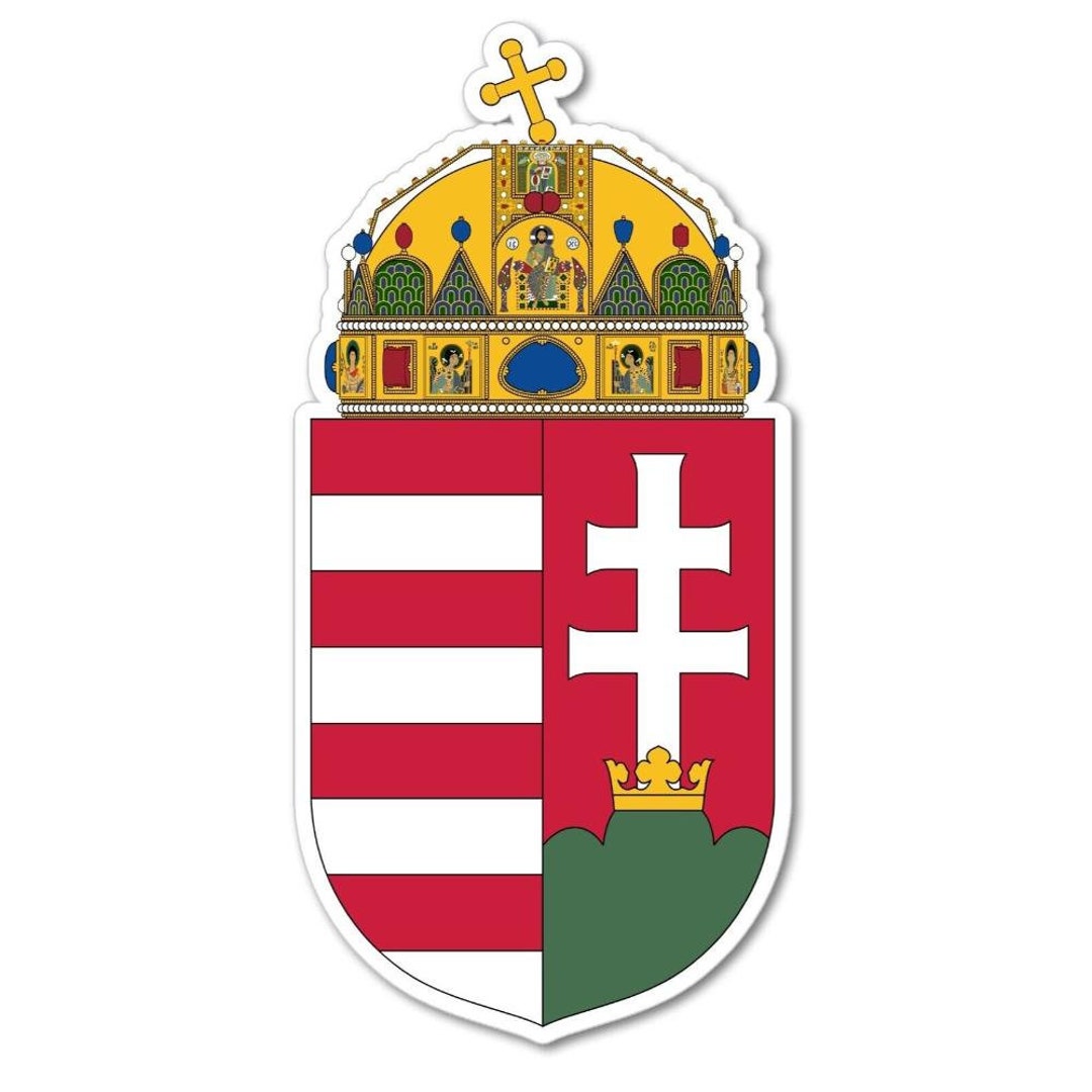 Hungarian Coat of Arms Hungary Flag HUN HU Sticker for Car Truck Window ...