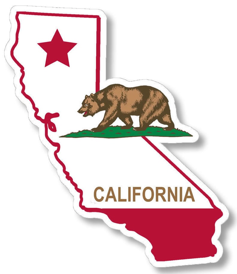 California Cali Bear State Flag Outline Car Truck Window Bumper Cooler ...