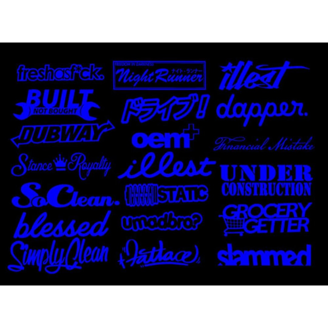 JDM Mega Sticker Pack 20 Low Vinyl Decals Stickers Lot, Blue ROST Model ...