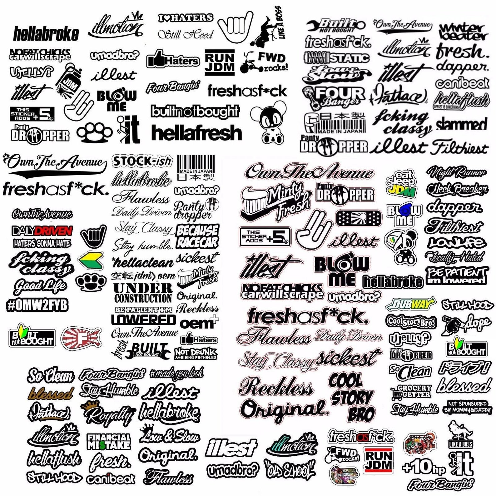 JDM 30 Random Car Stickers Decals Bulk Wholesale Pack Lot Race Drift ...