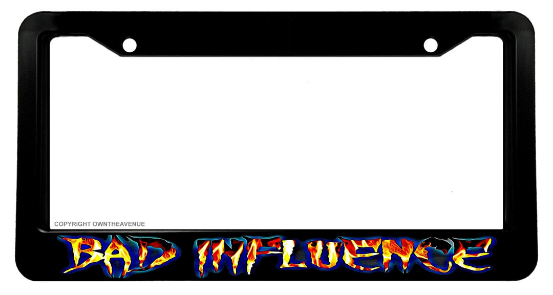Bad Influence Hot Rod Vintage Flames Racing Drifting License Plate ...