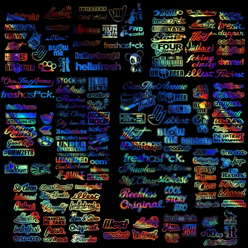 JDM 30 Random Car Sticker Decals Bulk Wholesale Pack Lot Race Drift Oil ...