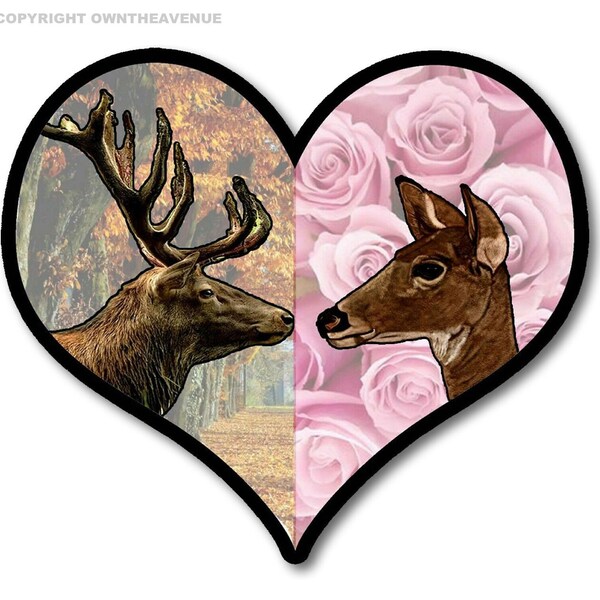 Buck and Doe Heart - Etsy