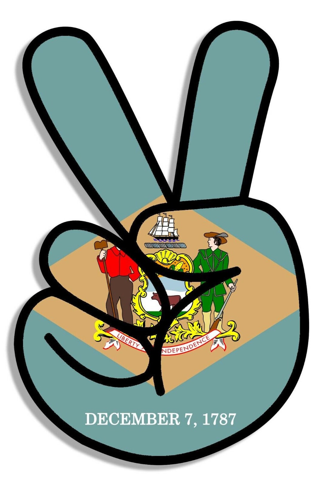 Delaware De Flag Peace Shaka Funny Car Truck Window Bumper Cup - Etsy