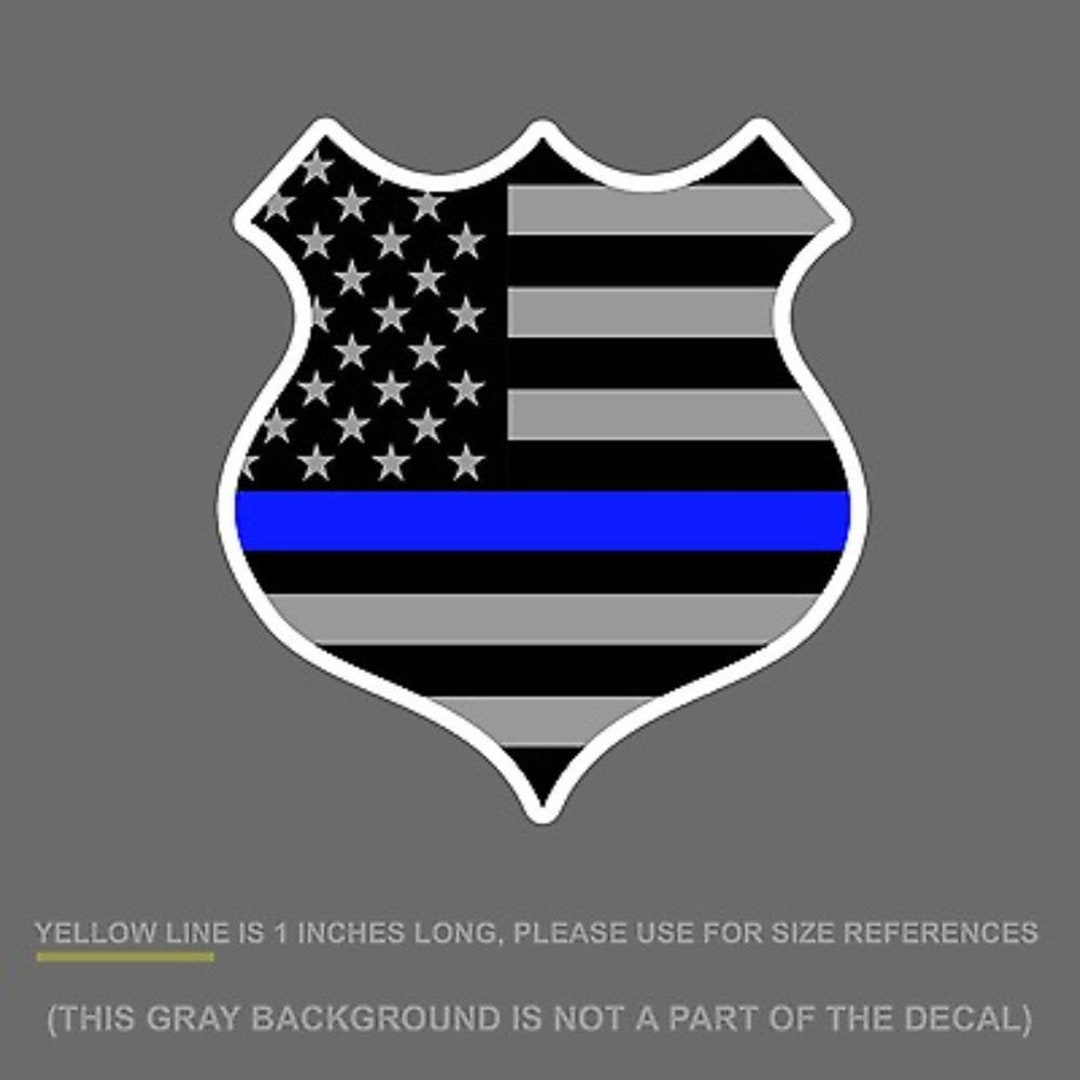 Police Badge Blue Color USA American Flag Sticker Decal 5 ...