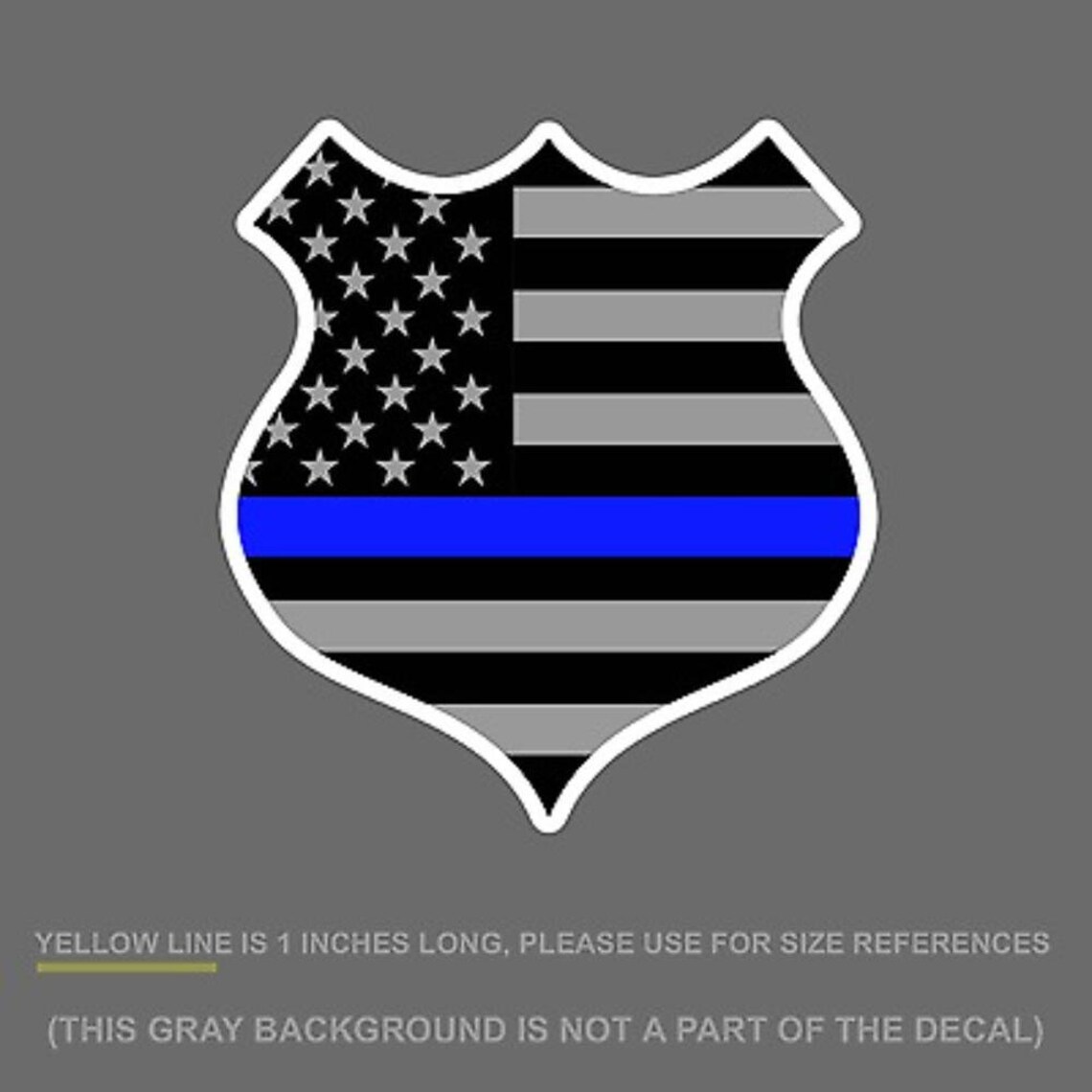 Police Badge Blue Color USA American Flag Sticker Decal 5 ...