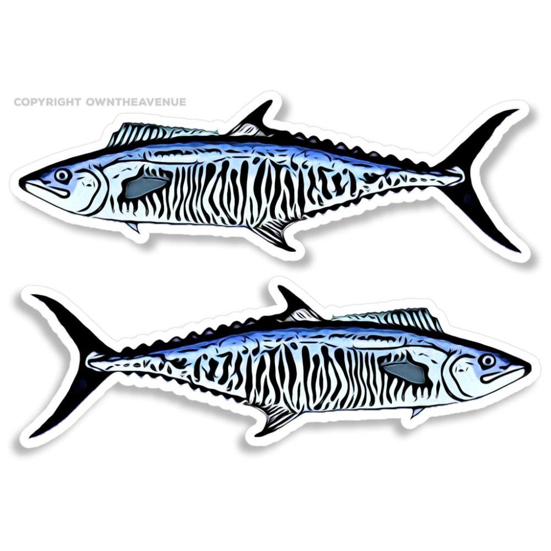 King Mackerel V2 Striped Fishing Fish RV Camping Car Truck Sticker ...