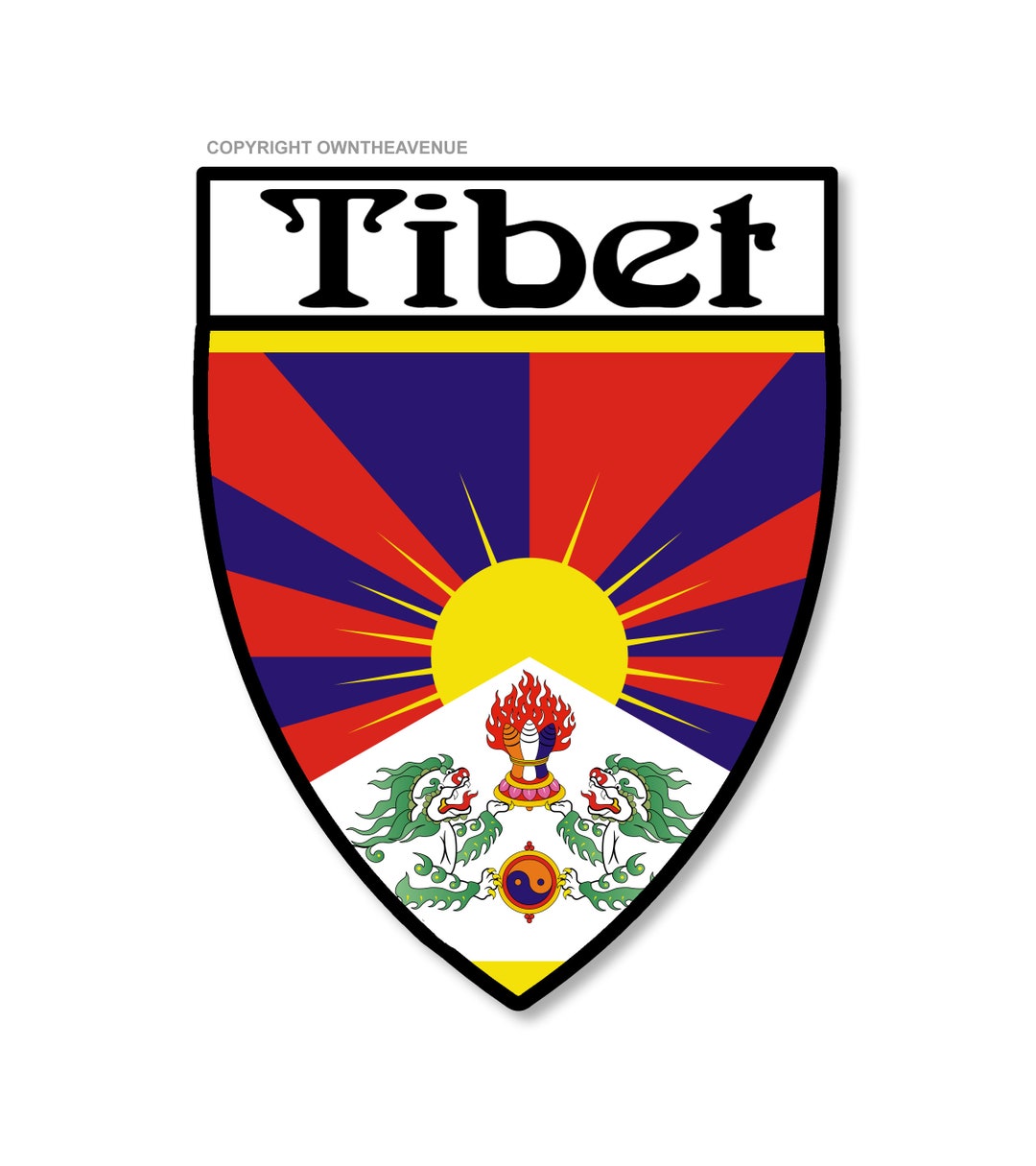 Tibet Flag Badge Logo Shield Car Truck Vinyl Sticker Decal 3.5 - Etsy