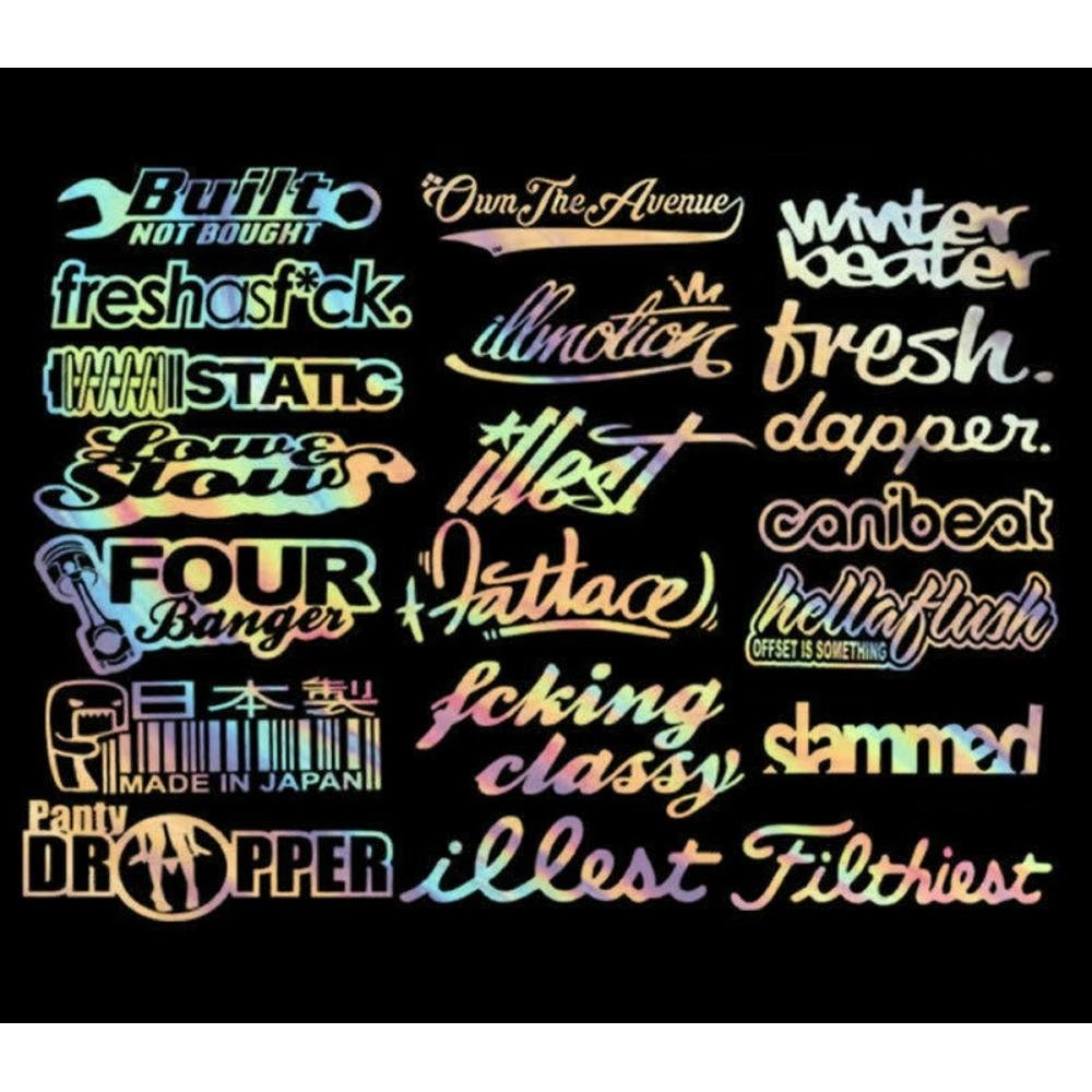 JDM Mega Sticker Pack Low Tuner Racing Vinyl Decals 20 Stickers Oil ...
