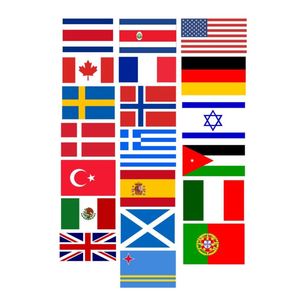 Pack / Lot of 20 Countries of the World Flag Sticker for Car Truck ...