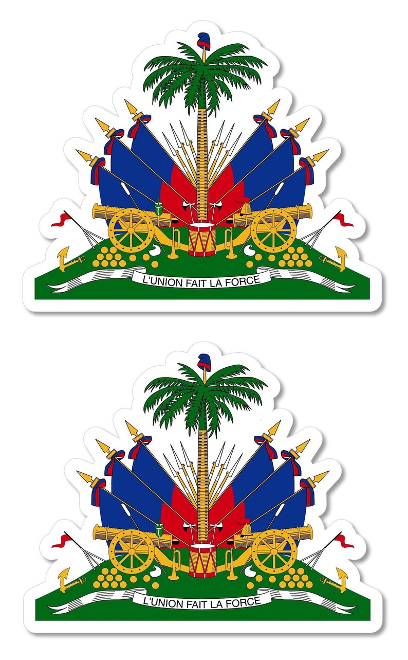 X2 Two Pack Haitian Coat Of Arms Haiti Flag Hti Ht Car Etsy