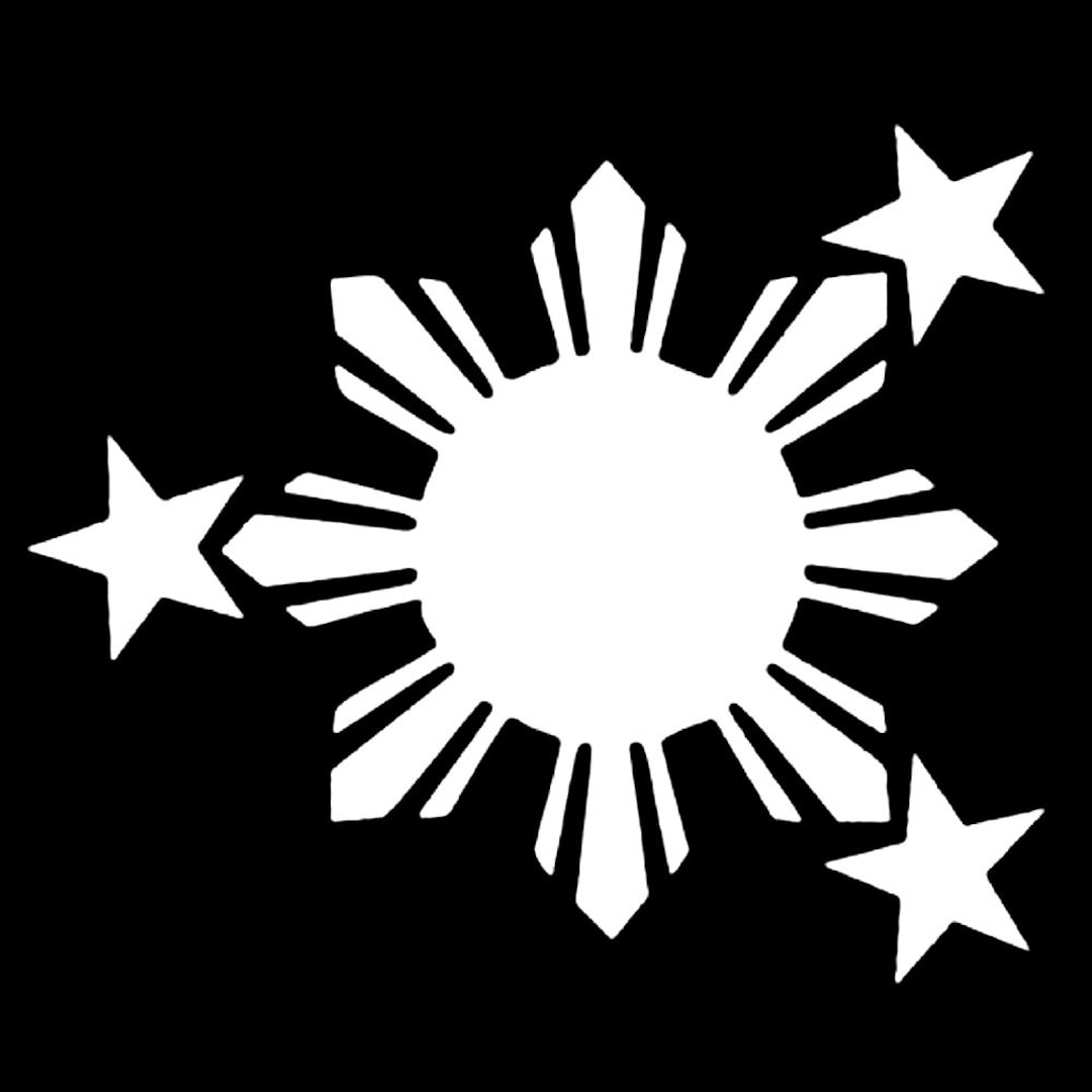 Philippines Flag Sun and Stars Vinyl Decal Sticker 6 White Vinyl - Etsy