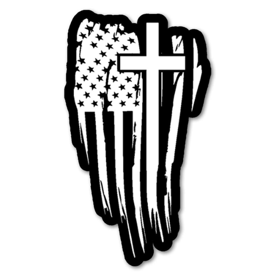 American Flag Cross Sticker Decal Christian Jesus 10 Model ...