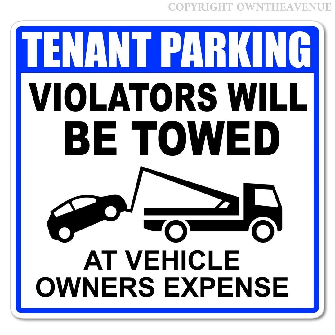 Tenant Parking Label Sticker Apartments Apt Towed Violation Owners ...