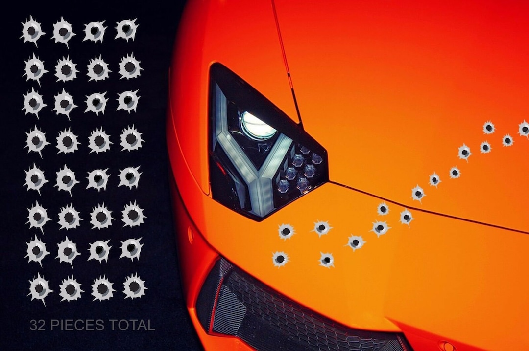 32 Bullet Hole Stickers Realistic Bullet Decal 1 Each Piece - Etsy