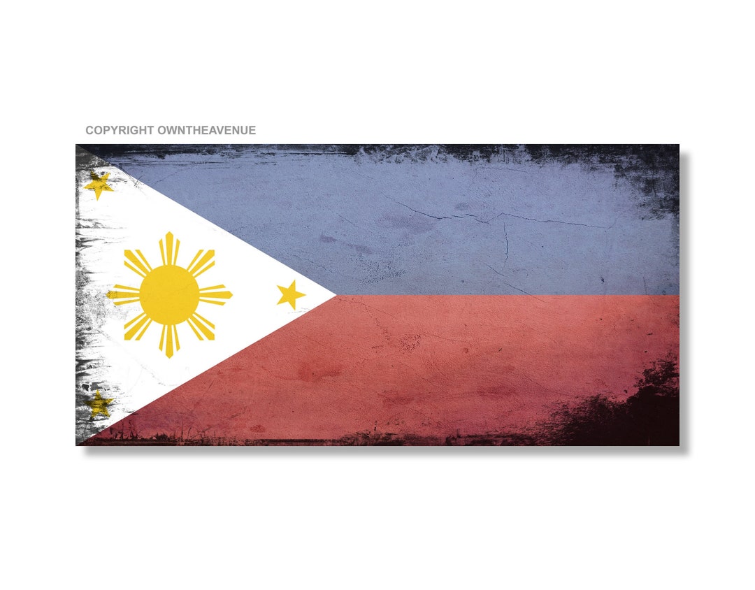 Philippines Philippine Flag Tattered Distressed Vintage Style Sticker ...