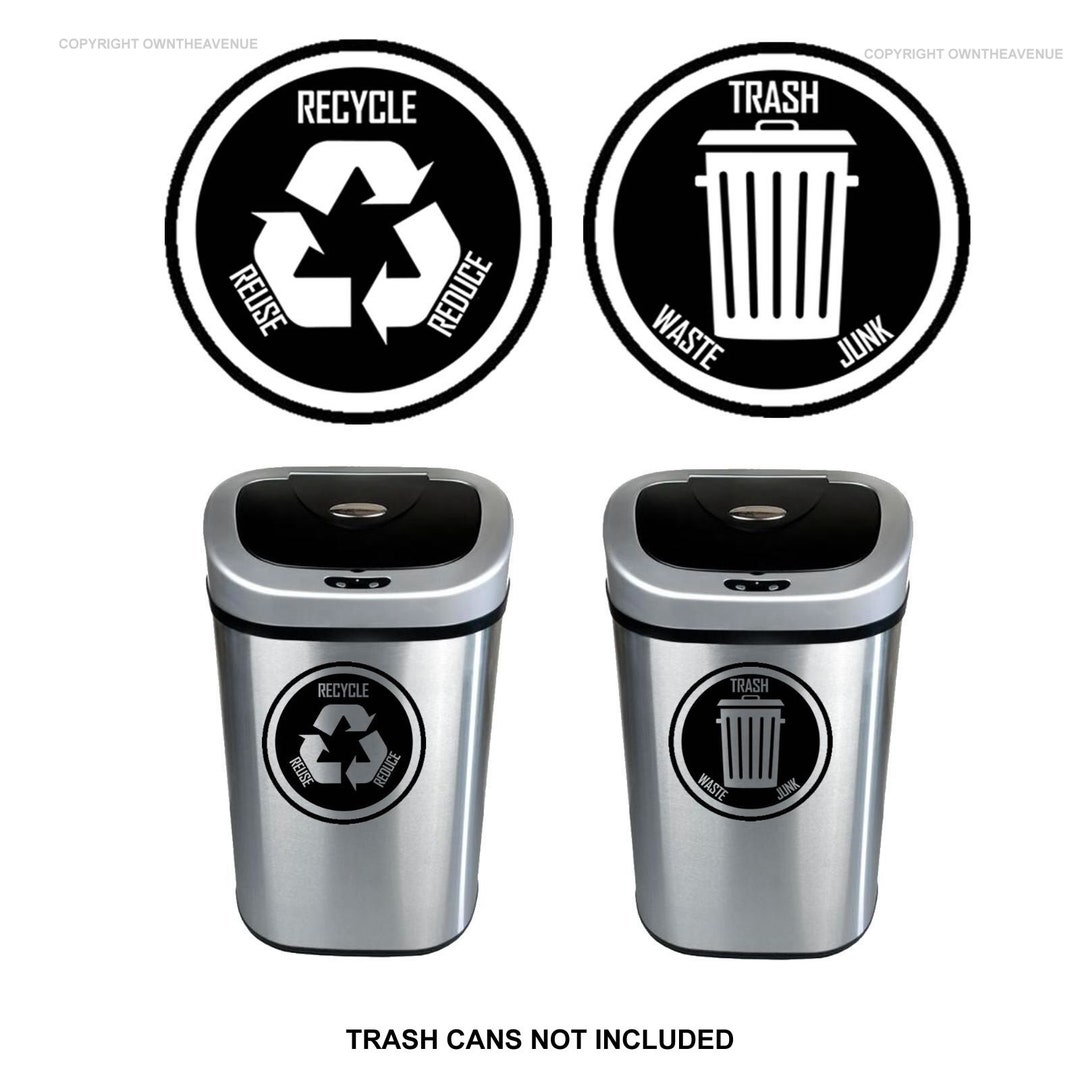 Recycle and Trash Decal Sticker for Trash Cans Home & Office - Etsy