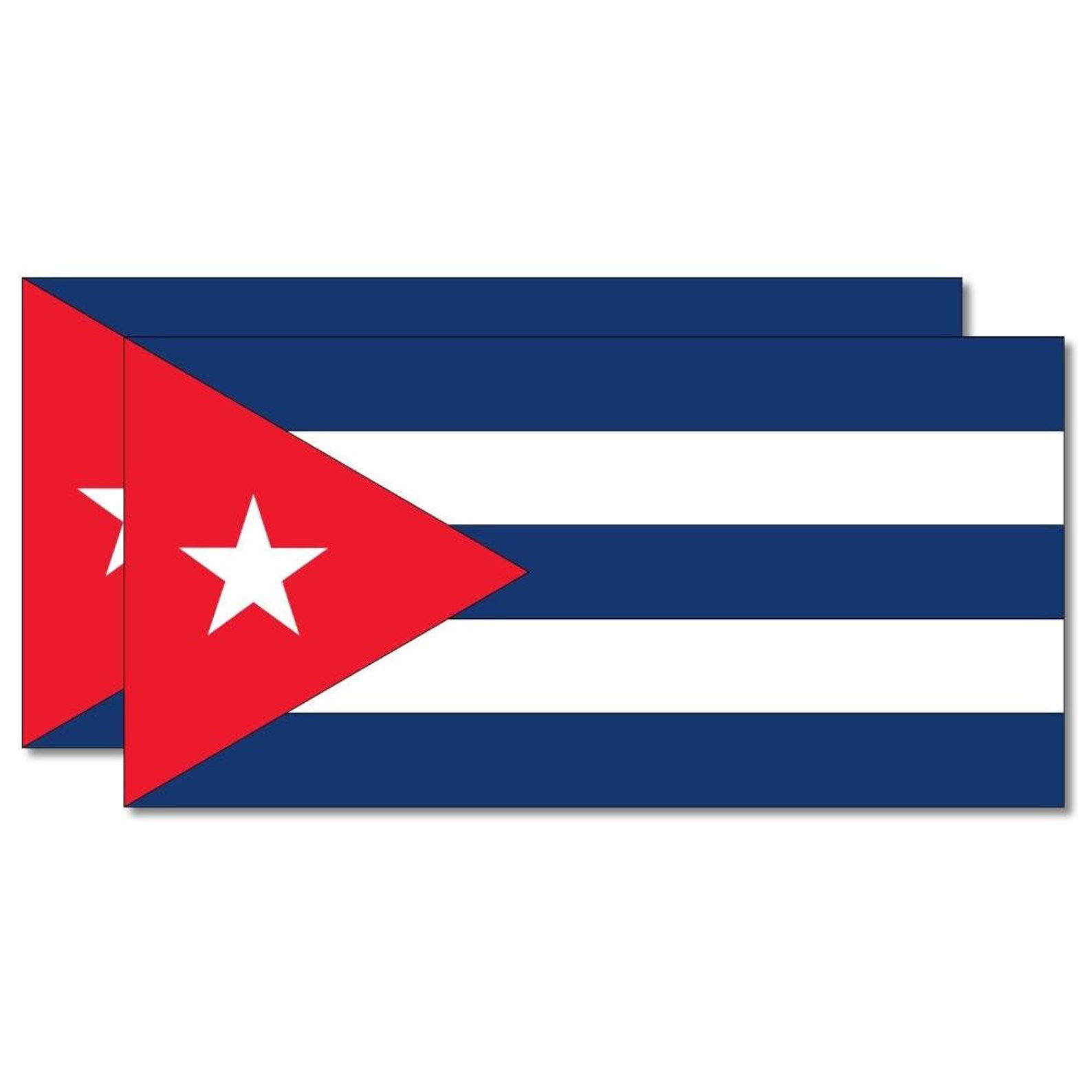 X2 Cuba Cuban Country Flag Sticker Decal for Car Truck Window Bumper ...