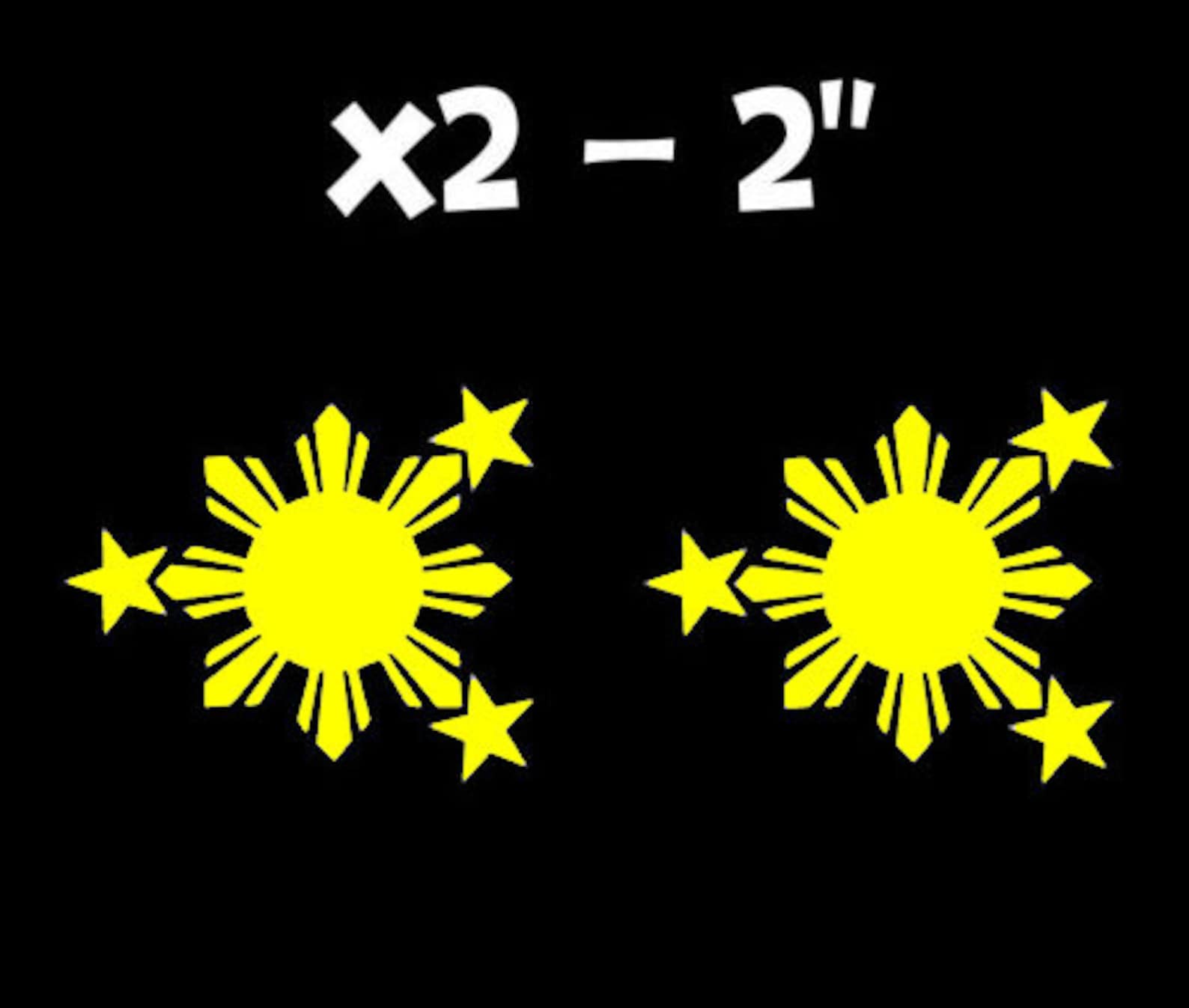 Philippines Flag Sun and Stars JDM Vinyl Decal Sticker Yellow Model ...