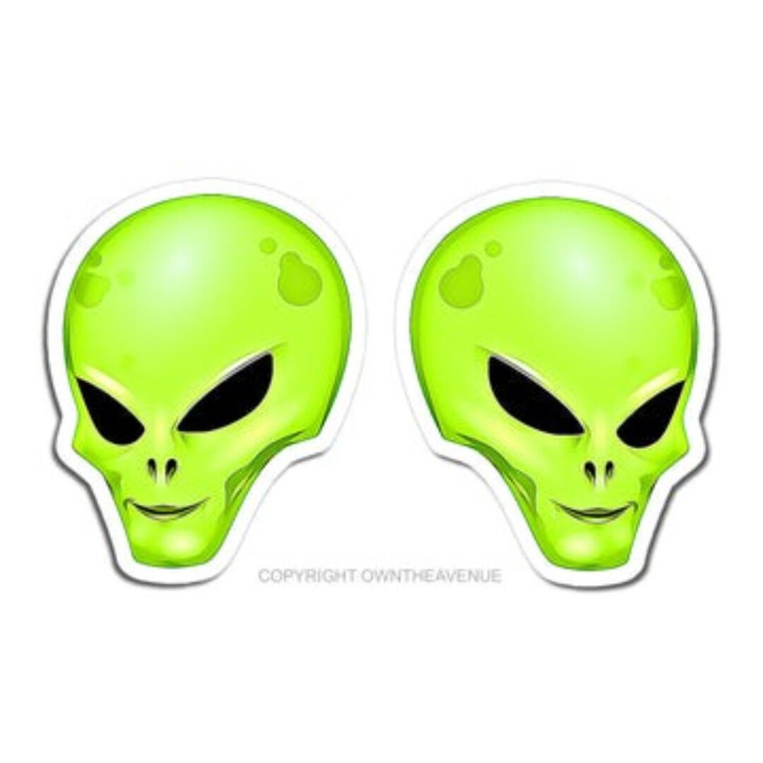 Alien Head Face Sticker Space Car Truck Bumper Cooler Laptop Vinyl ...