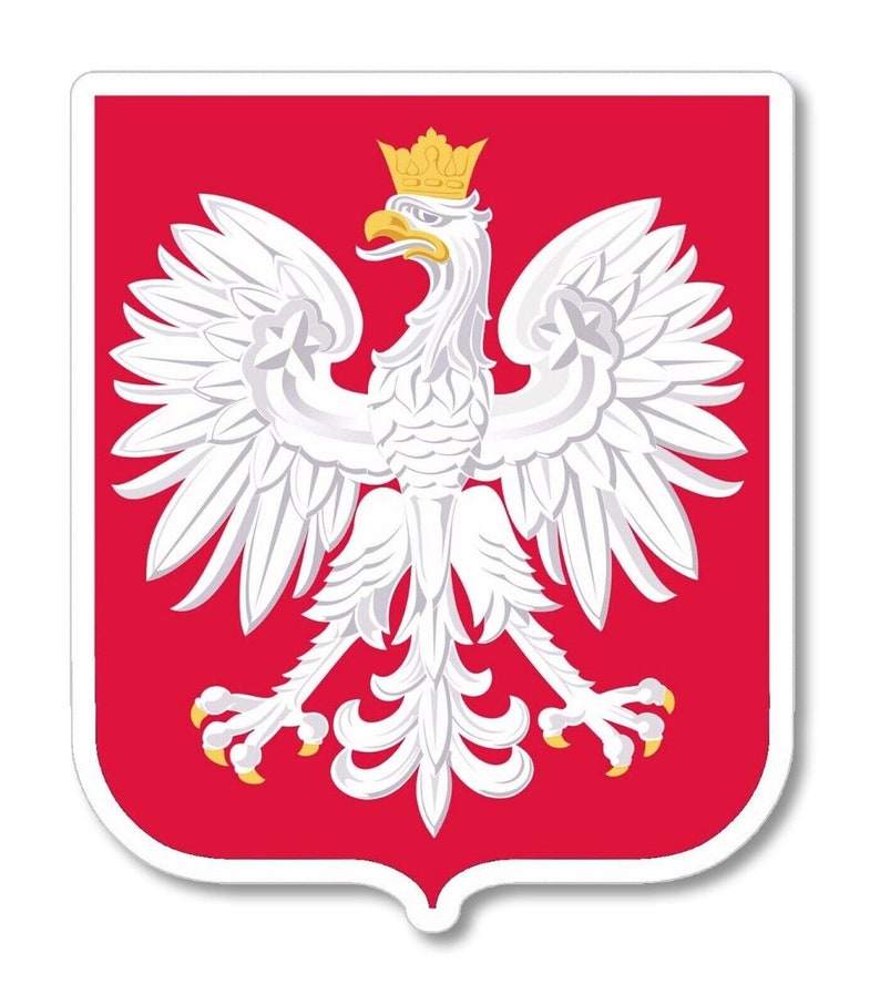 Polish Coat of Arms Sticker for Car Truck Window Bumper Laptop Cooler ...