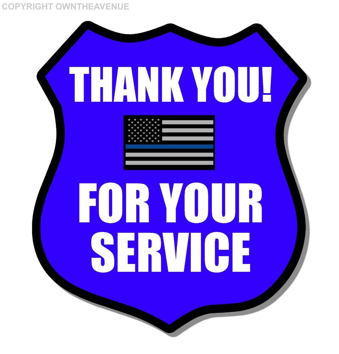 Thank You Blue Color Flag Support Police Sticker Decal 4 Model 8377 - Etsy