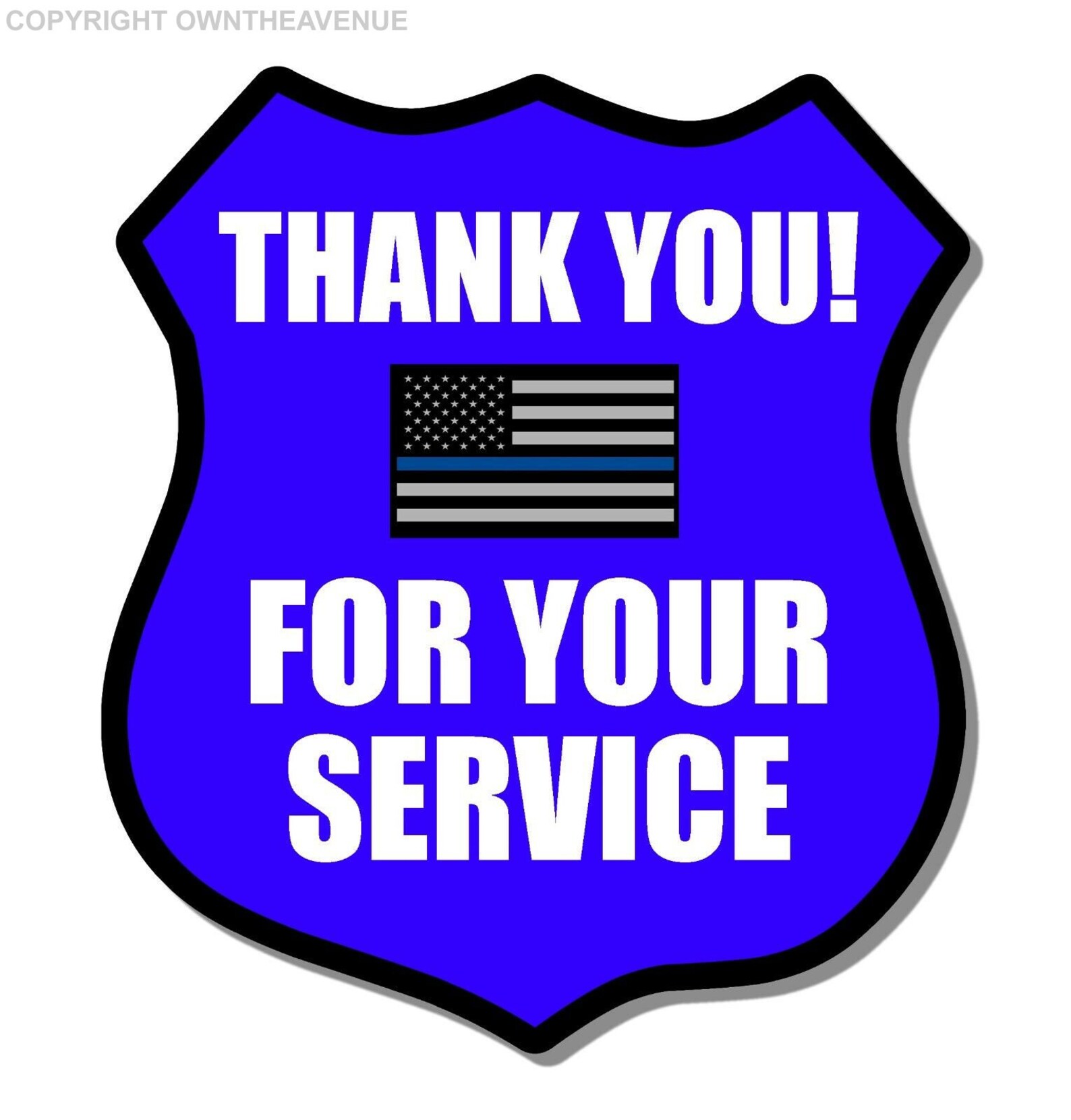 Thank You Blue Color Flag Support Police Sticker Decal 4 Model 8377 - Etsy
