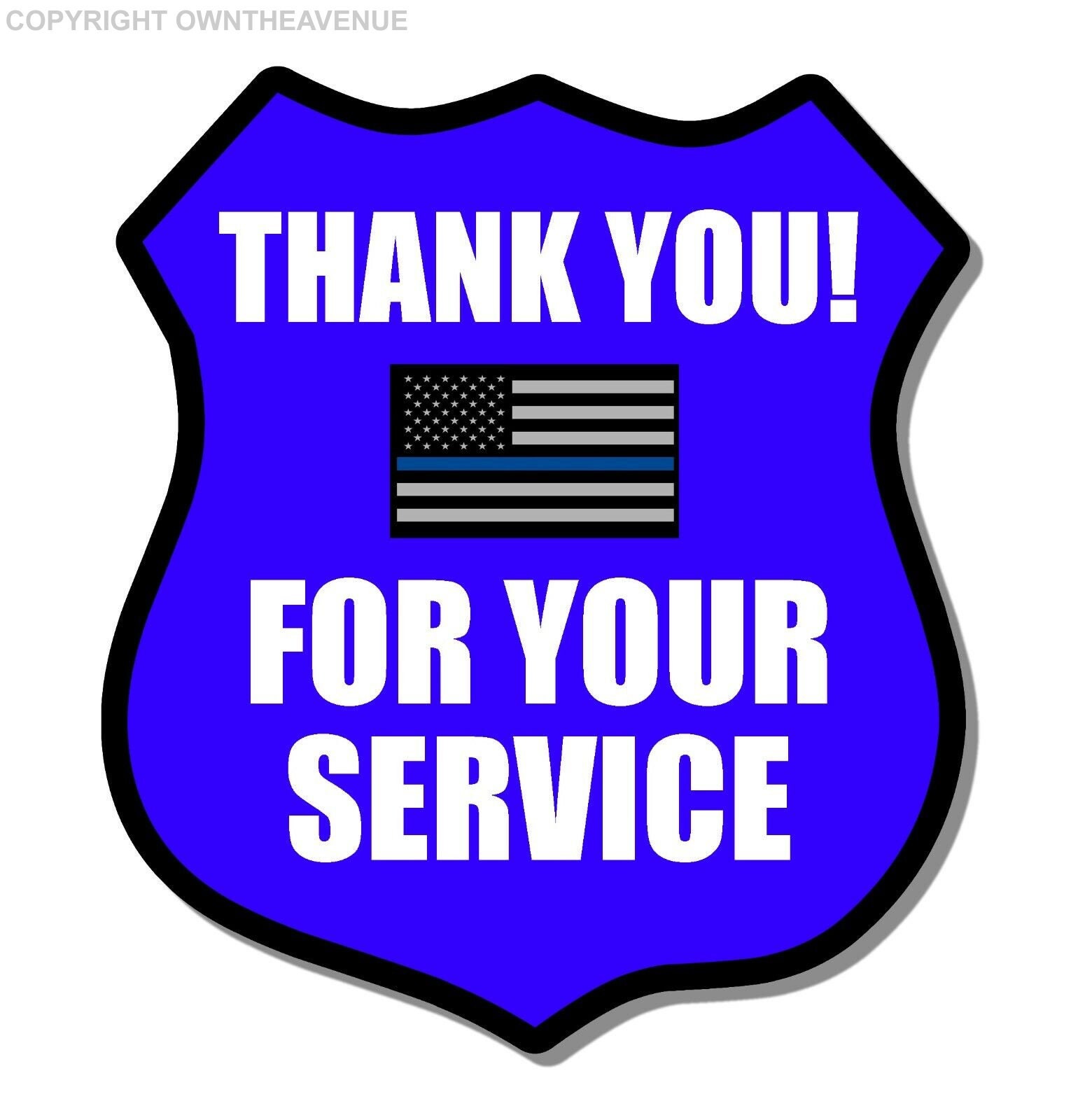 Thank You Blue Color Flag Support Police Sticker Decal 4 Model 8377 - Etsy