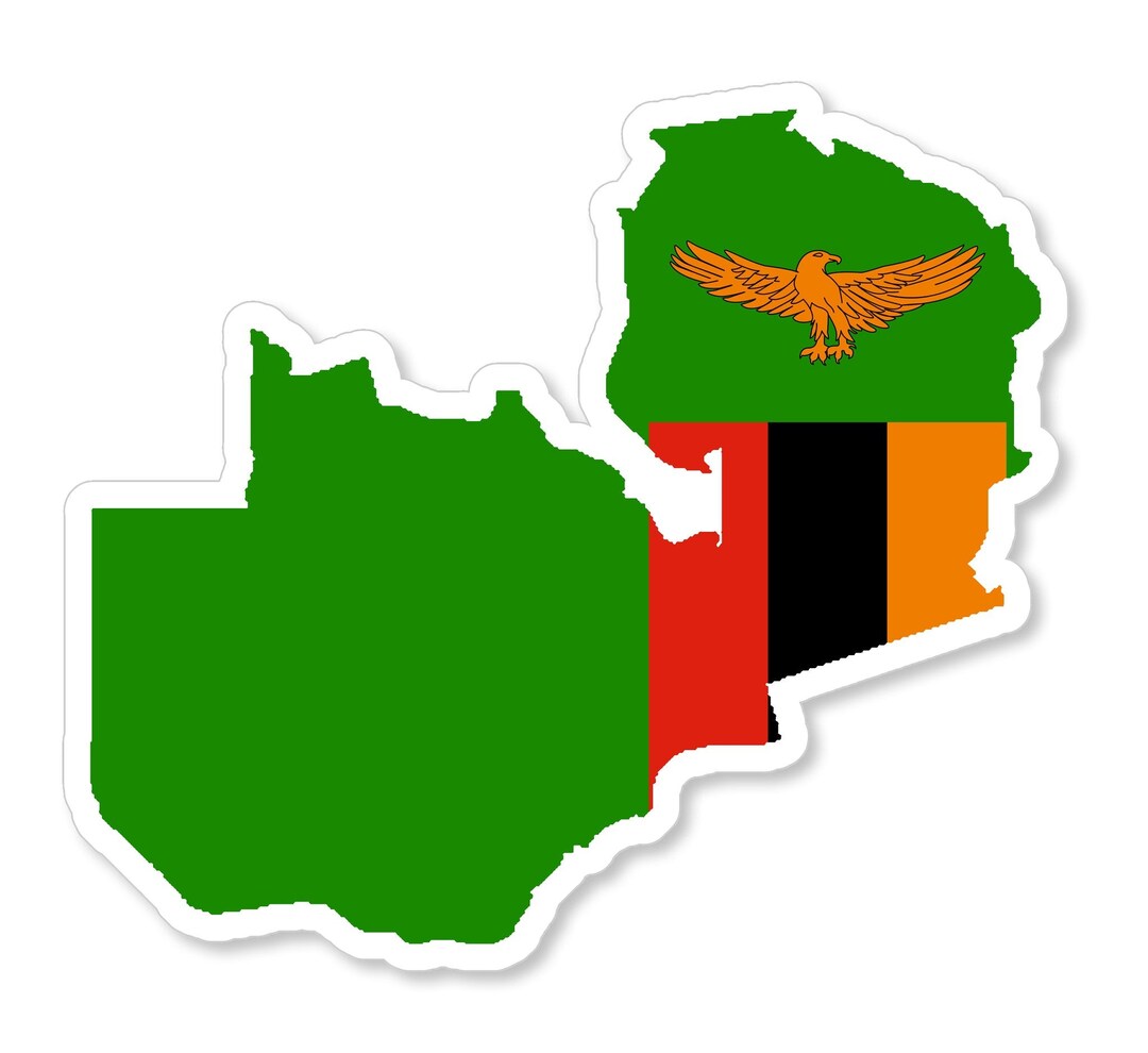 Zambia Zambian Map Flag Vinyl Sticker Decals for Car Truck Window ...